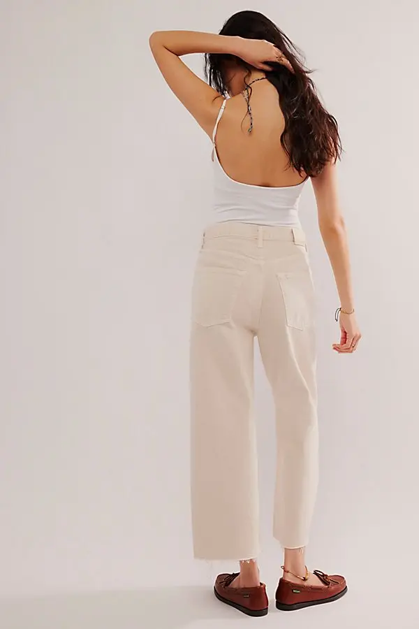 Citizens Of Humanity Ayla Raw Hem Crop Jeans - Almondette