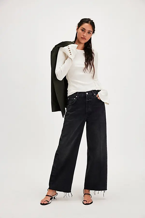 Citizens Of Humanity Ayla Raw Hem Crop Jeans - Bronson
