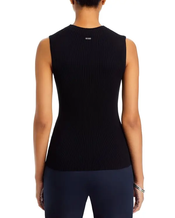BOSS Feskies Sleeveless Ribbed Top - Black