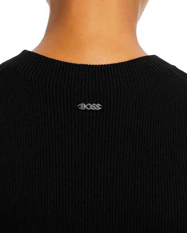 BOSS Feskies Sleeveless Ribbed Top - Black