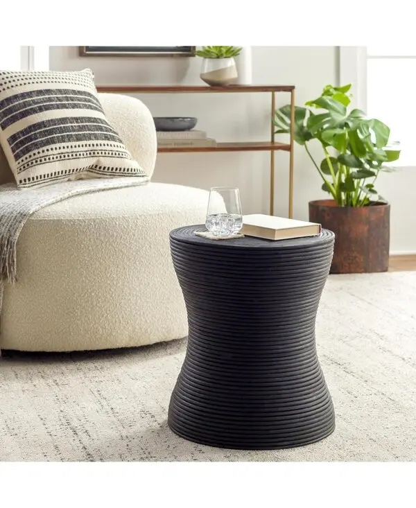 Livabliss Balinese End Table - Black