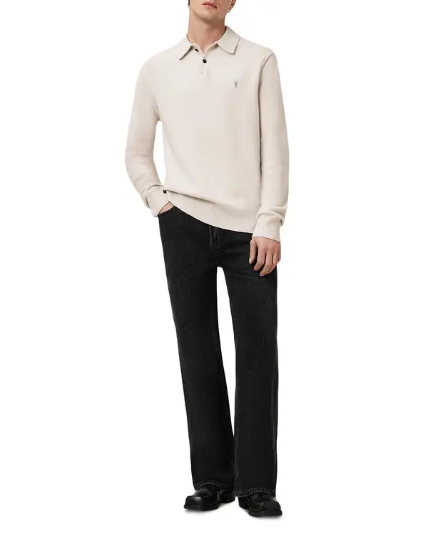 ALLSAINTS Statten Regular Fit Polo Collar Sweater - Cloudy White