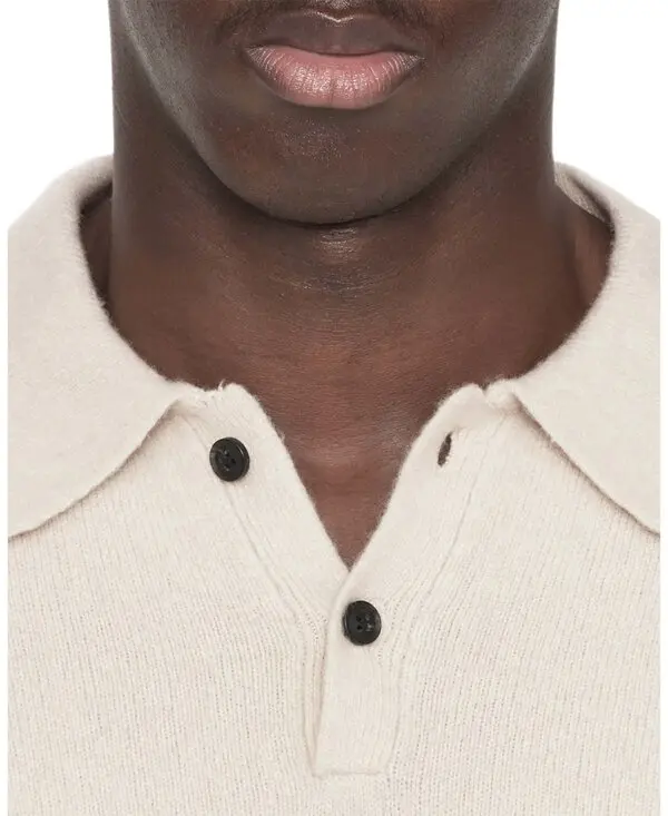 ALLSAINTS Statten Regular Fit Polo Collar Sweater - Cloudy White