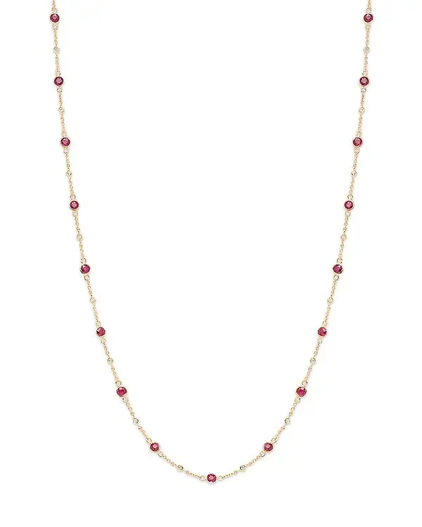 Bloomingdale'S 14k Yellow Gold Ruby And Diamond Collar Necklace - Ruby/gold