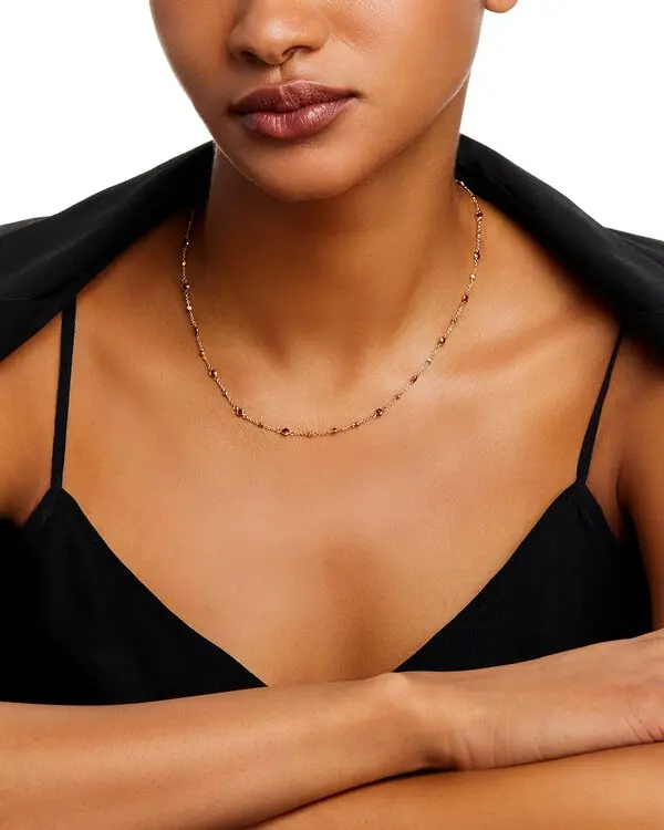 Bloomingdale'S 14k Yellow Gold Ruby And Diamond Collar Necklace