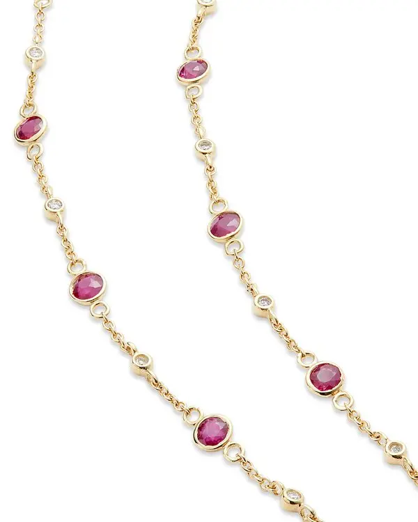 Bloomingdale'S 14k Yellow Gold Ruby And Diamond Collar Necklace