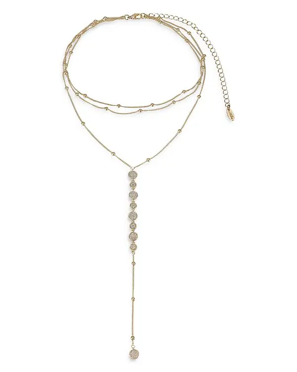 Ettika Crystal Lariat Necklace - Gold