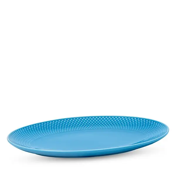 ROSENDAHL Lyngby Porcelain Rhombe Color Oval Serving Dish - Blue