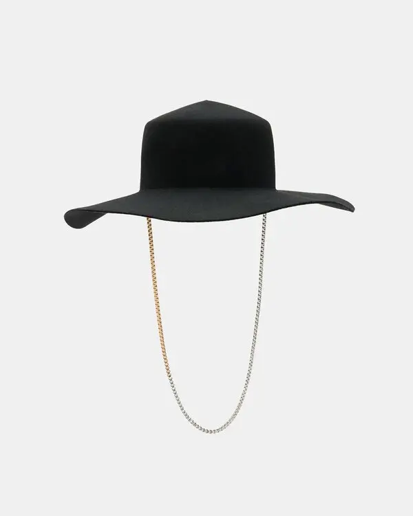 ALLSAINTS Mila Wool Bolero Hat With Chain Strap - Black