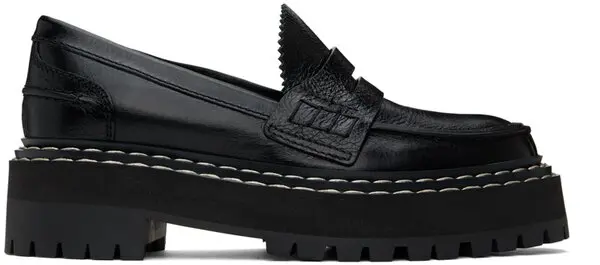 Proenza Schouler Lug Sole Platform Loafers In 001 Black 57% Off