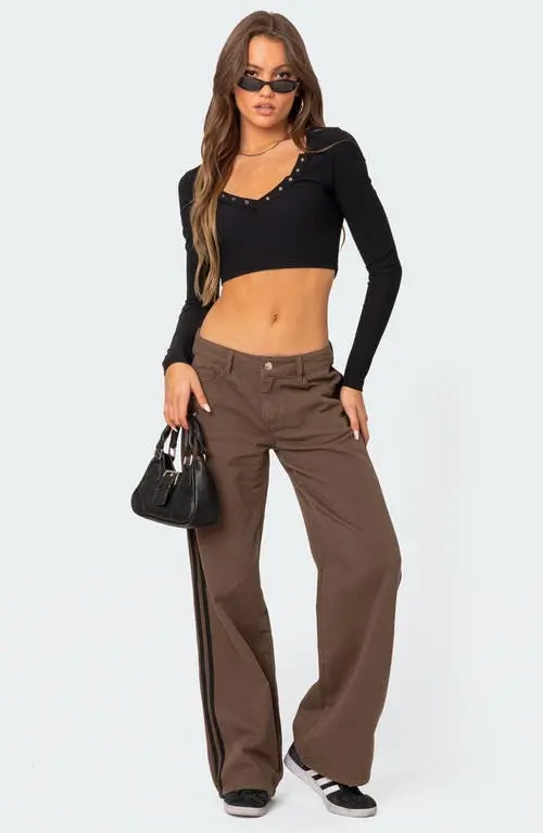 EDIKTED Milady Ribbed Crop Top