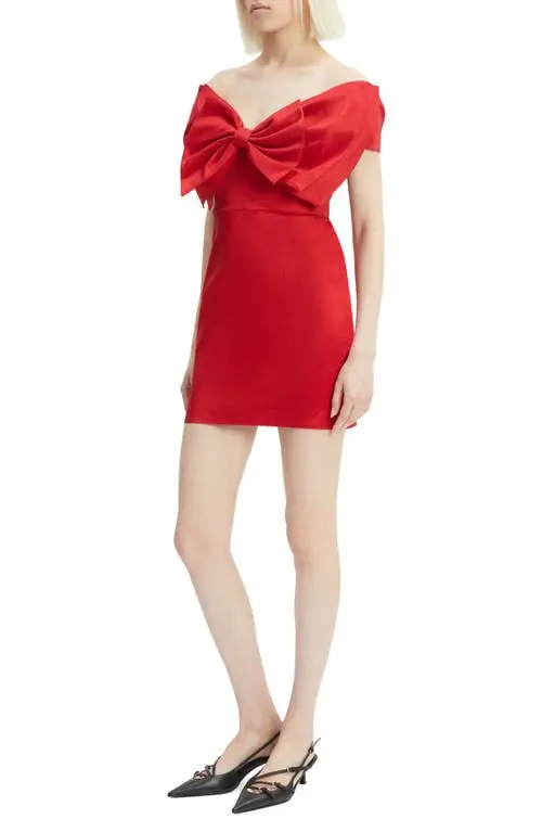 Bardot Bow Off-the-shoulder Mini Dress