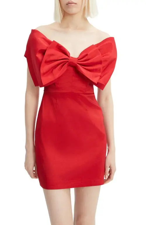 Bardot Bow Off-the-shoulder Mini Dress