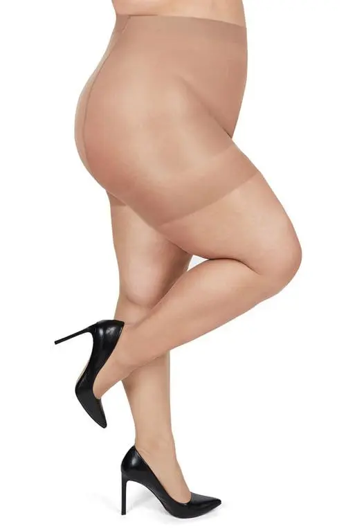 MEMOI 2-pack Curvy Silky Sheer Tights - Beige