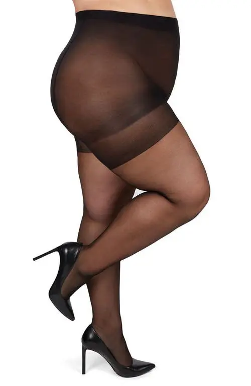 MEMOI 2-pack Curvy Silky Sheer Tights - Black