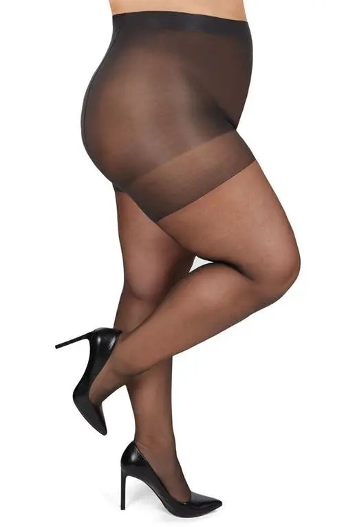 MEMOI 2-pack Curvy Silky Sheer Tights - Off Black