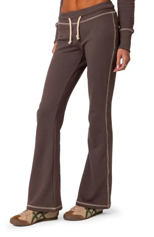 EDIKTED Alexia Low-rise Cotton Sweatpants - Brown