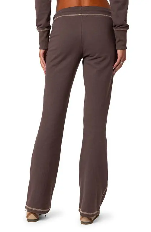 EDIKTED Alexia Low-rise Cotton Sweatpants - Brown