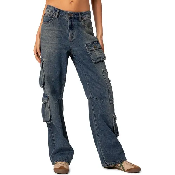 EDIKTED Baggy Boyfriend Cargo Jeans