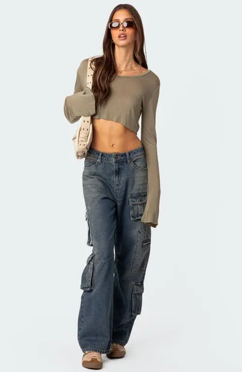 EDIKTED Baggy Boyfriend Cargo Jeans