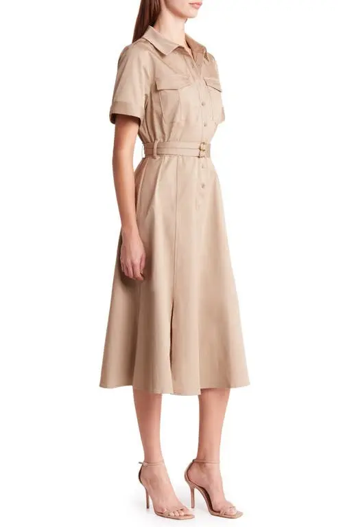 DU PARADIS Belted Cotton Shirtdress