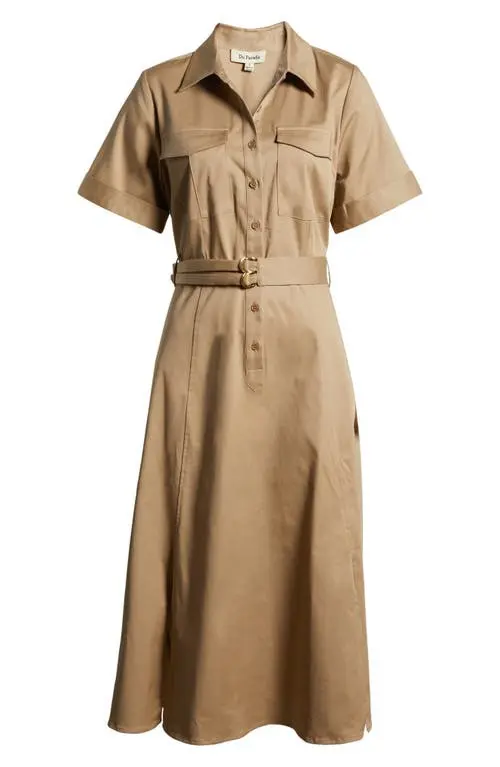 DU PARADIS Belted Cotton Shirtdress