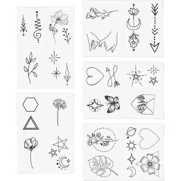 INKED BY DANI Fine Line Temporary Tattoos - Black
