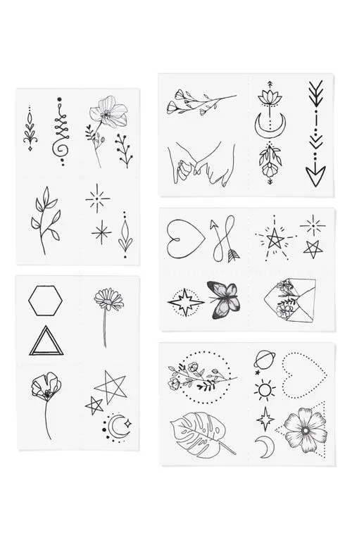INKED BY DANI Fine Line Temporary Tattoos - Black