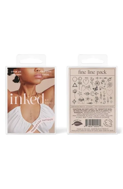 INKED BY DANI Fine Line Temporary Tattoos - Black