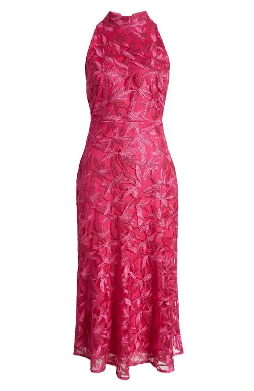 Sam Edelman Embroidered Midi Dress In Dark Pink - 60% Off | Editorialist