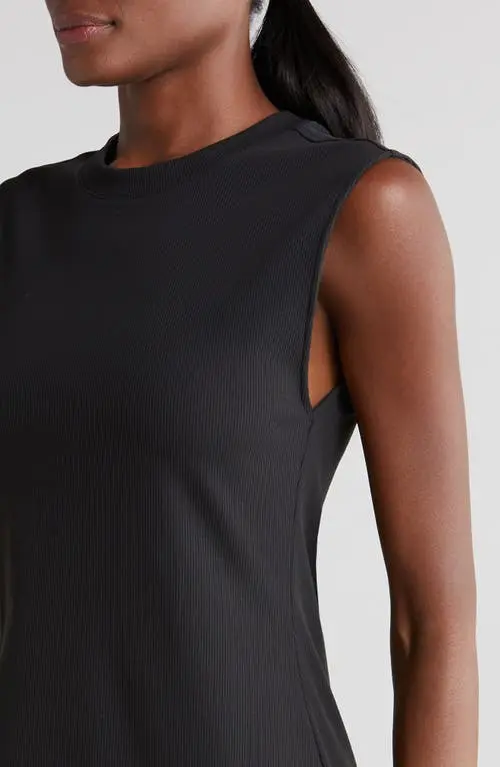 zella rib dress Zella Ribbed Sleeveless Midi Dress In Black - 60% Off