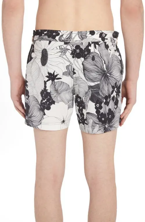 TOM FORD Monochromatic Floral Compact Poplin Swim Trunks