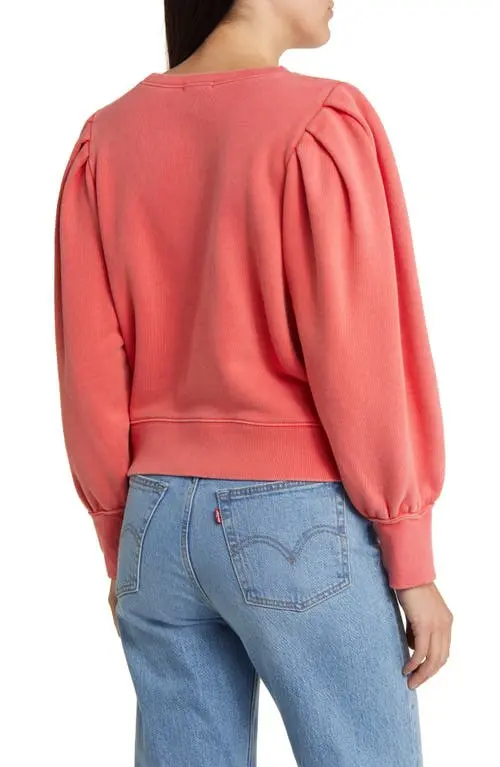 Rails Balloon Sleeve Cotton Sweatshirt - Cherry