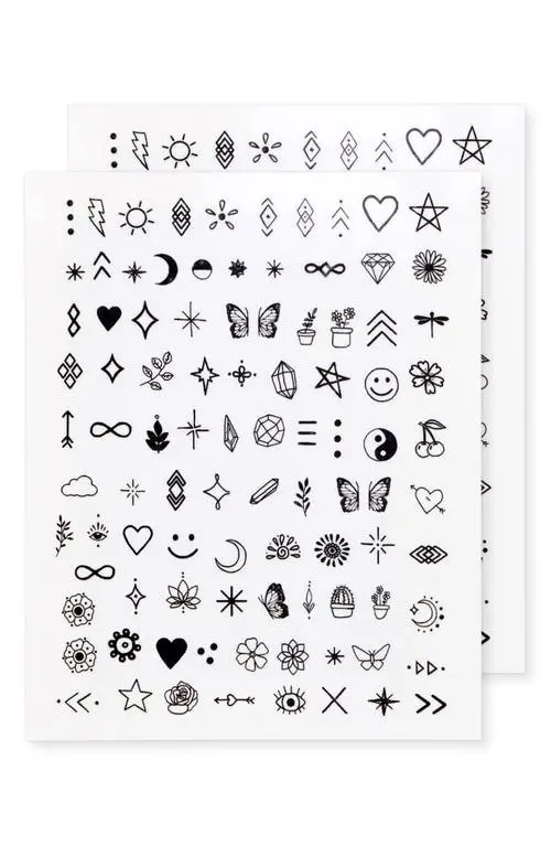 INKED BY DANI Nail Art Pack Temporary Tattoos - B And W