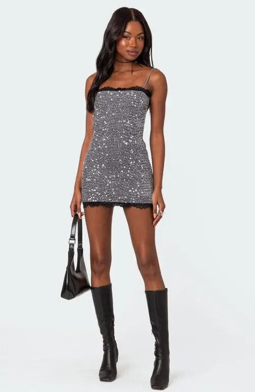 EDIKTED Sylvester Sequin Mini Dress