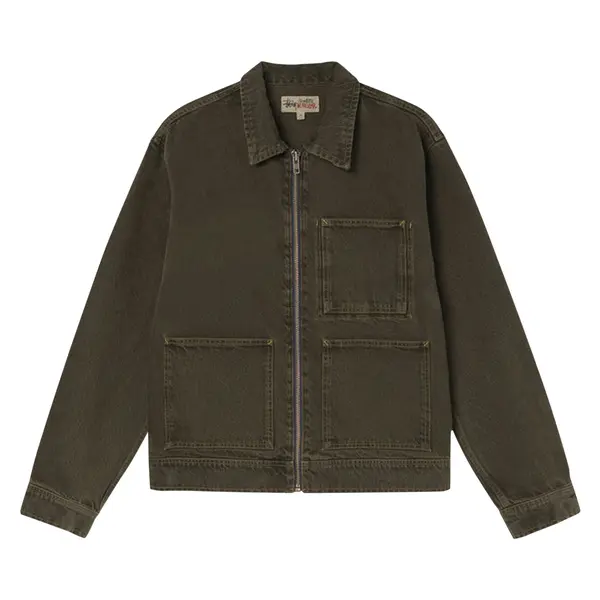 StÜssy Denim Zip Work Jacket - Green