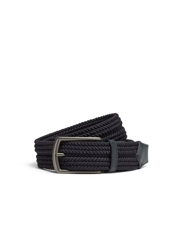 Zegna Braided Rayon Belt - Navy Blue