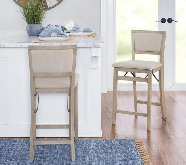 LINON Kasey Pad Back Folding Counter Stool