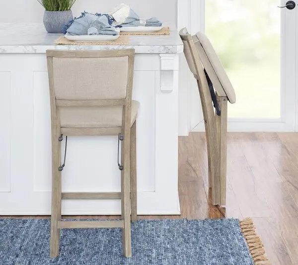 LINON Kasey Pad Back Folding Counter Stool
