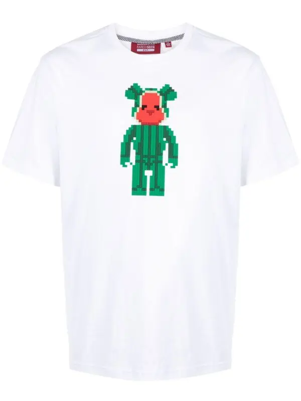 MOSTLY HEARD RARELY SEEN Watermelon Bear Cotton T-shirt - White