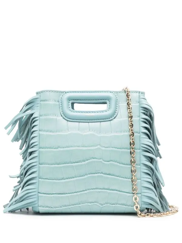 Maje Crocodile-embossed Leather Crossbody Bag