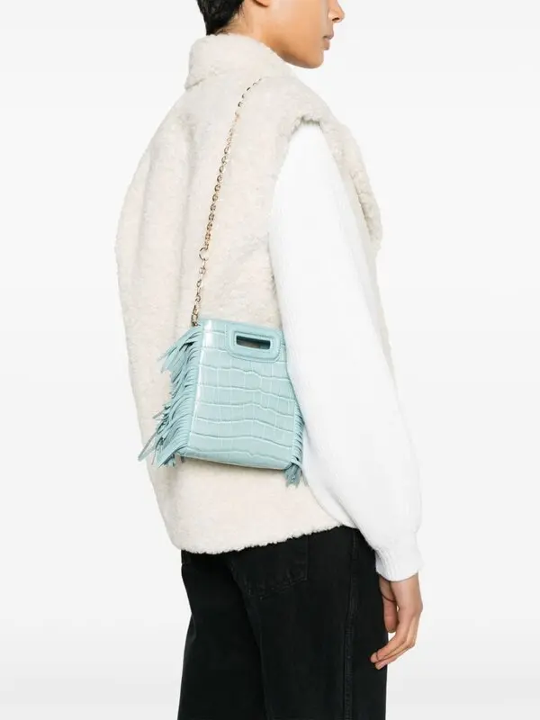 Maje Crocodile-embossed Leather Crossbody Bag