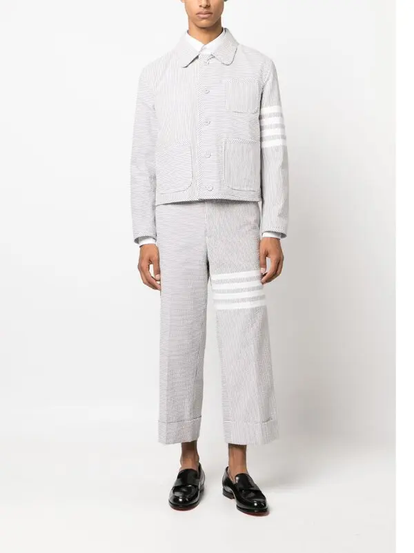 Thom Browne Unconstructed 4-bar Seersucker Jacket