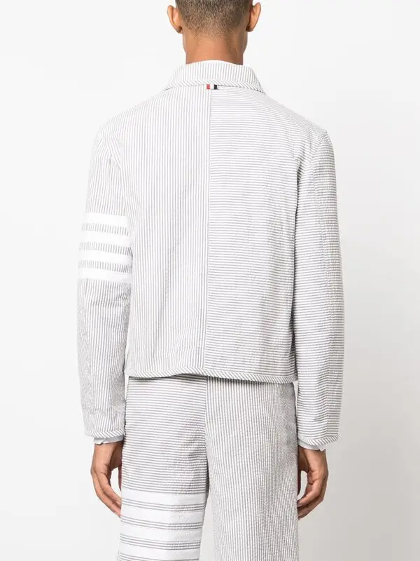 Thom Browne Unconstructed 4-bar Seersucker Jacket