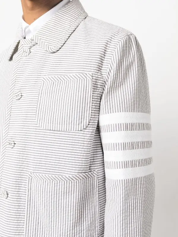 Thom Browne Unconstructed 4-bar Seersucker Jacket