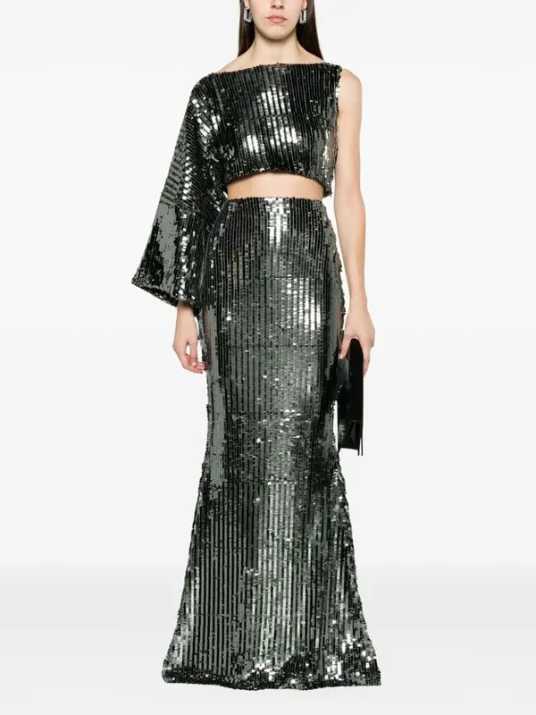 TALLER MARMO Sequinned Asymmetric Top - Silver