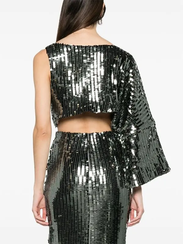 TALLER MARMO Sequinned Asymmetric Top - Silver