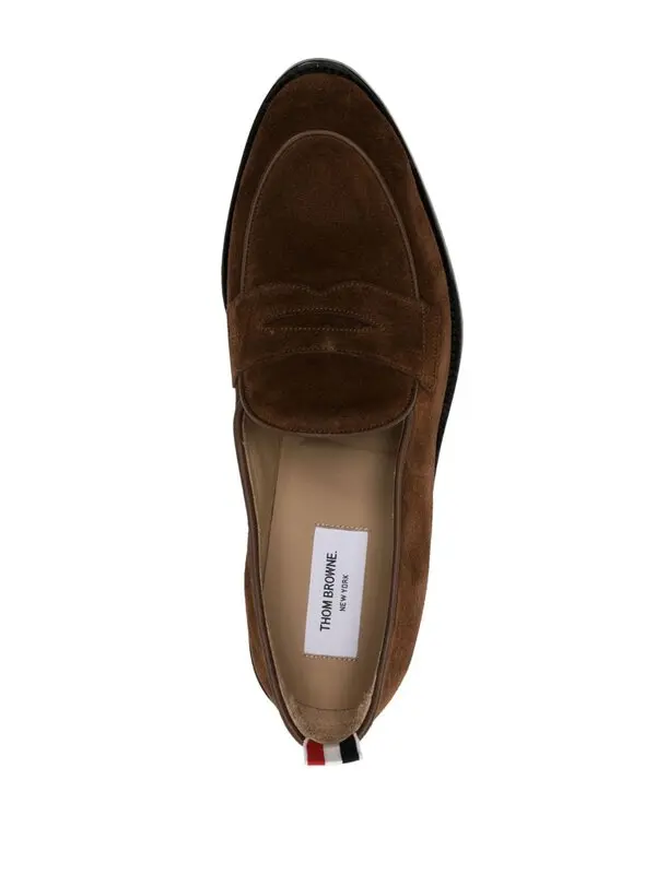 Thom Browne Varsity Suede Penny Loafers - Brown