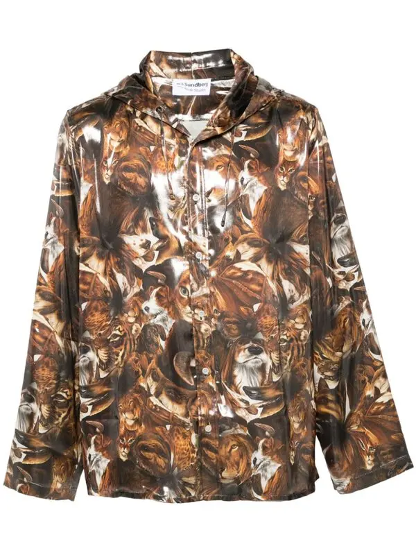 Acne Studios Graphic-print Lightweight Hooded Jacket