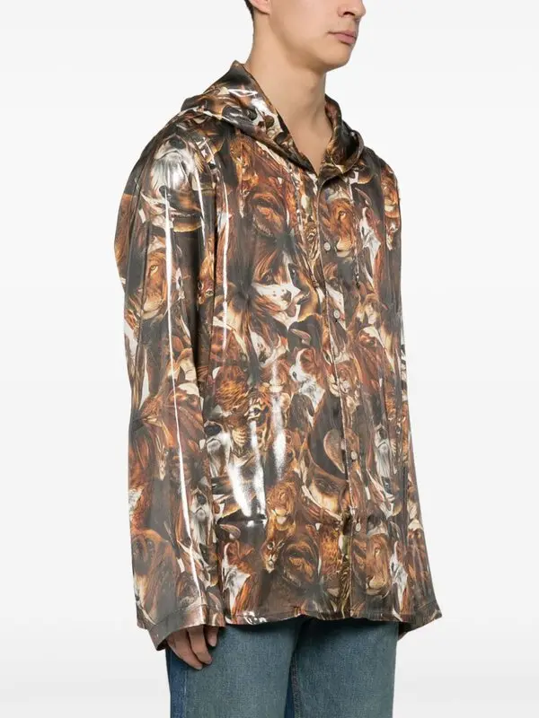 Acne Studios Graphic-print Lightweight Hooded Jacket